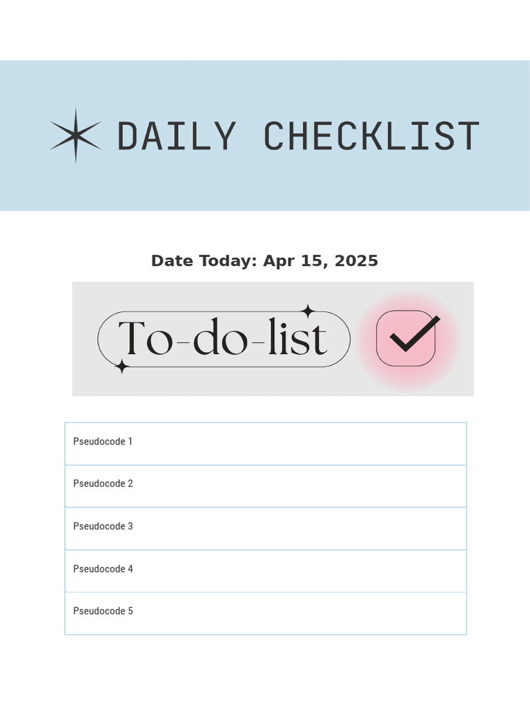 Daily Checklist | PDF