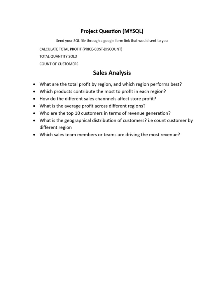 Project Question (Mysql) | PDF