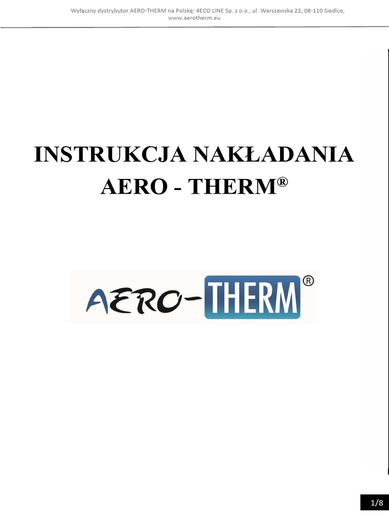 Instrukcja Nakladania Aero Therm | PDF