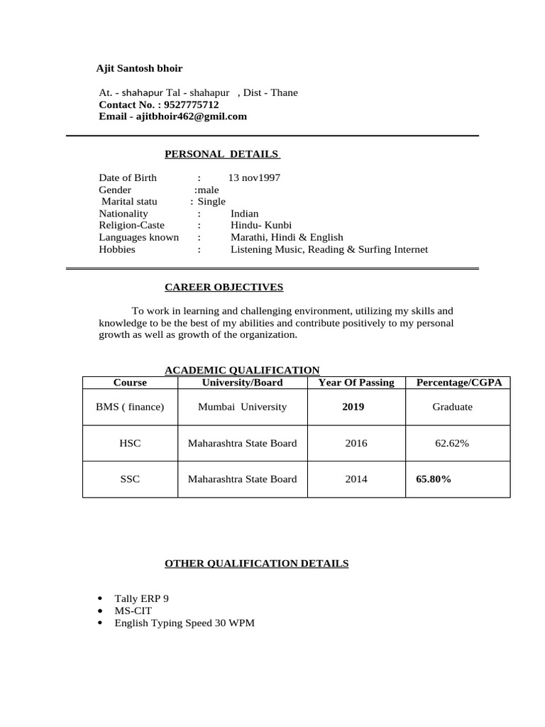 Ajit New Resume | PDF