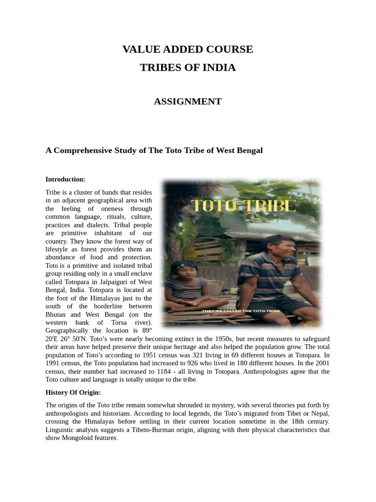 Vac Tribes of India Assignment | PDF | Marriage | Husband