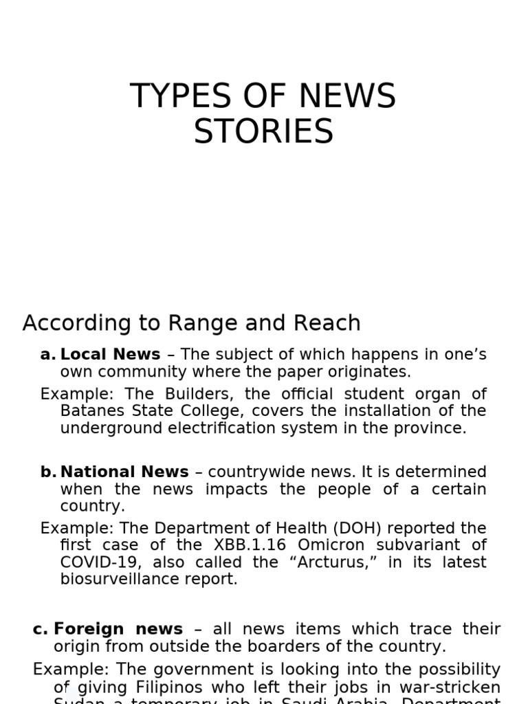 Types of News Stories | PDF