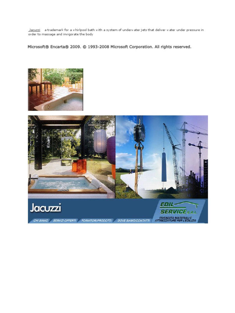 Jacuzzi Whirlpool Bath Overview | PDF