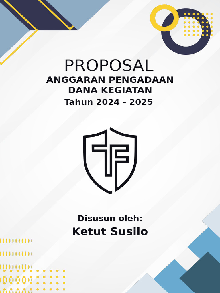 Biru Putih Abstrak Geometris Cover Proposal Anggaran Dokumen A4 ...