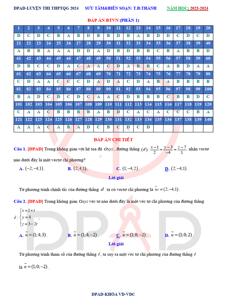 Dap An BTVN p1 | PDF