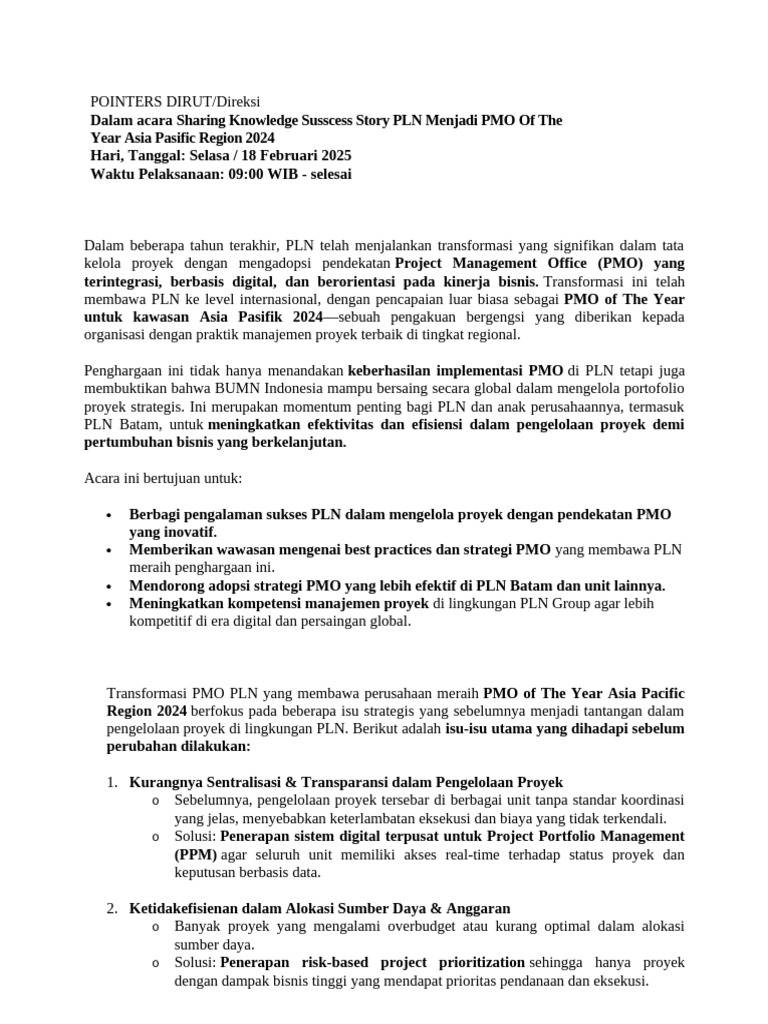 Draft Pointers Sambutan | PDF