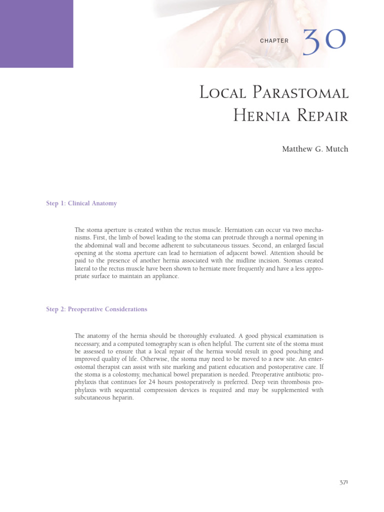 030 - Local Parastomal Hernia Repair | PDF | Medical Specialties