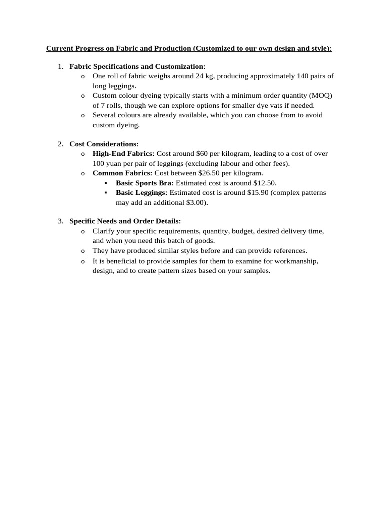 Female MOQ & Prices | PDF