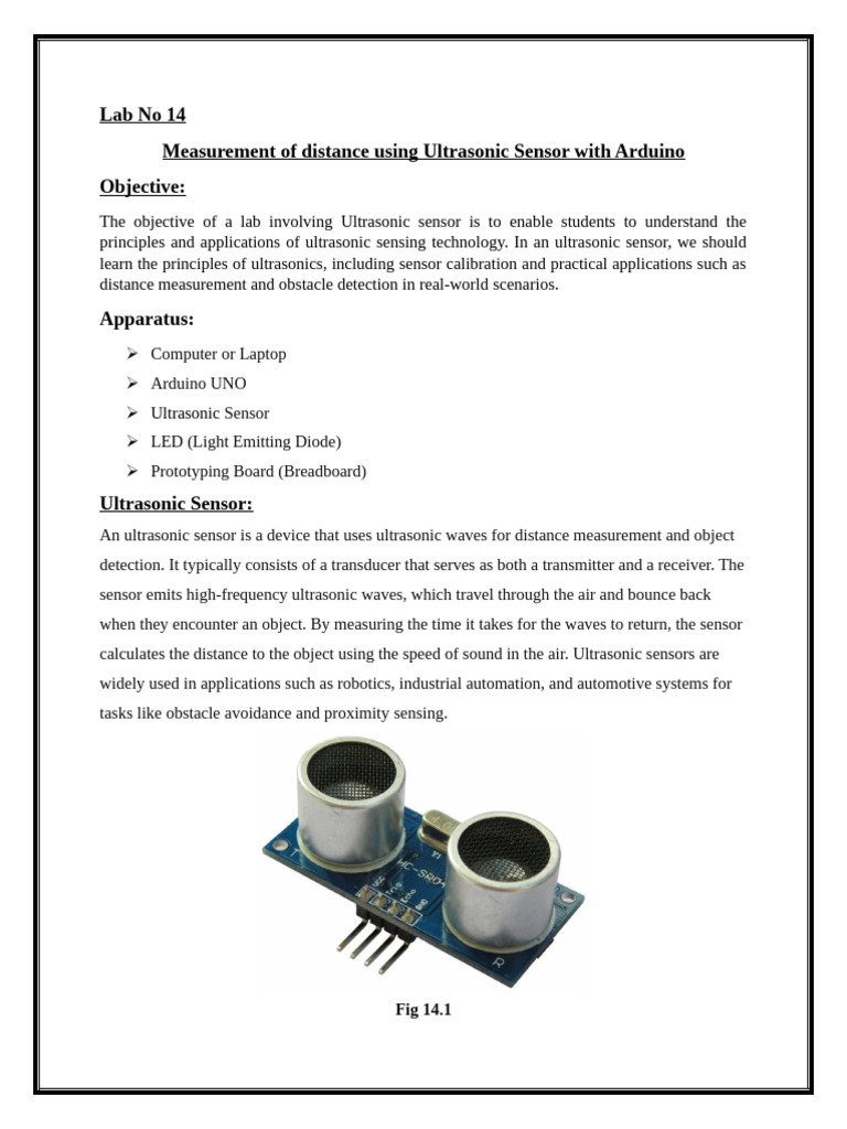 Ultrasonic Sensor With Arduino | PDF | Ultrasound | Sensor