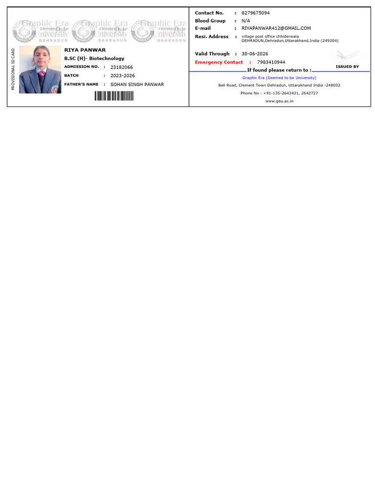RDLCGEUStudent IDCard | PDF