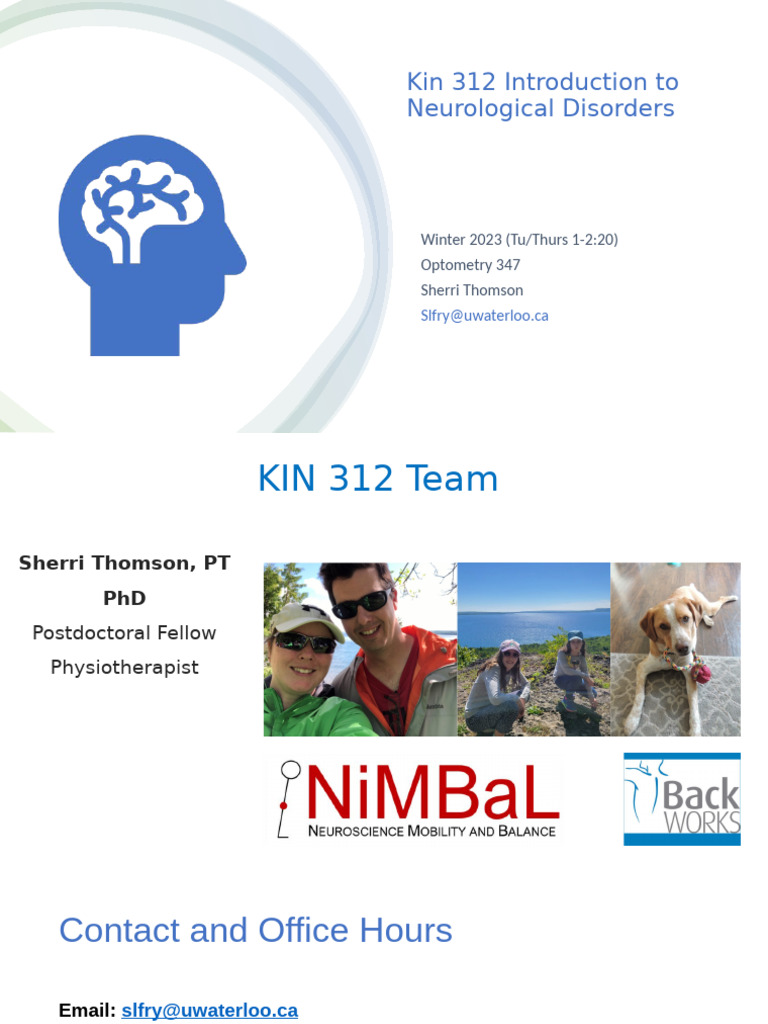 0110-KIN 312 2023 Week 1 Tuesday - Student Version | PDF | Neurology ...