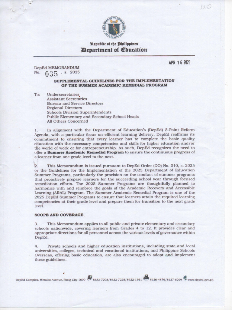 4 - 22 - 2025 - DepM 035 s.2025 Supplemental Guidelines For The ...