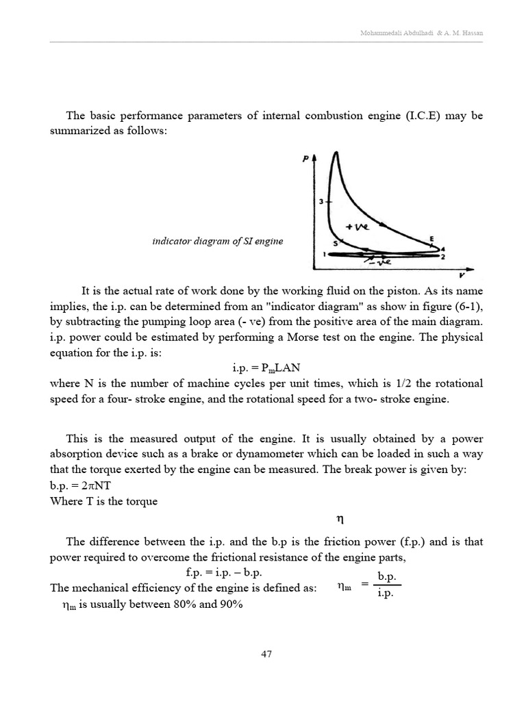 Engine Performance Parameters Explained | PDF | Engines | Internal ...