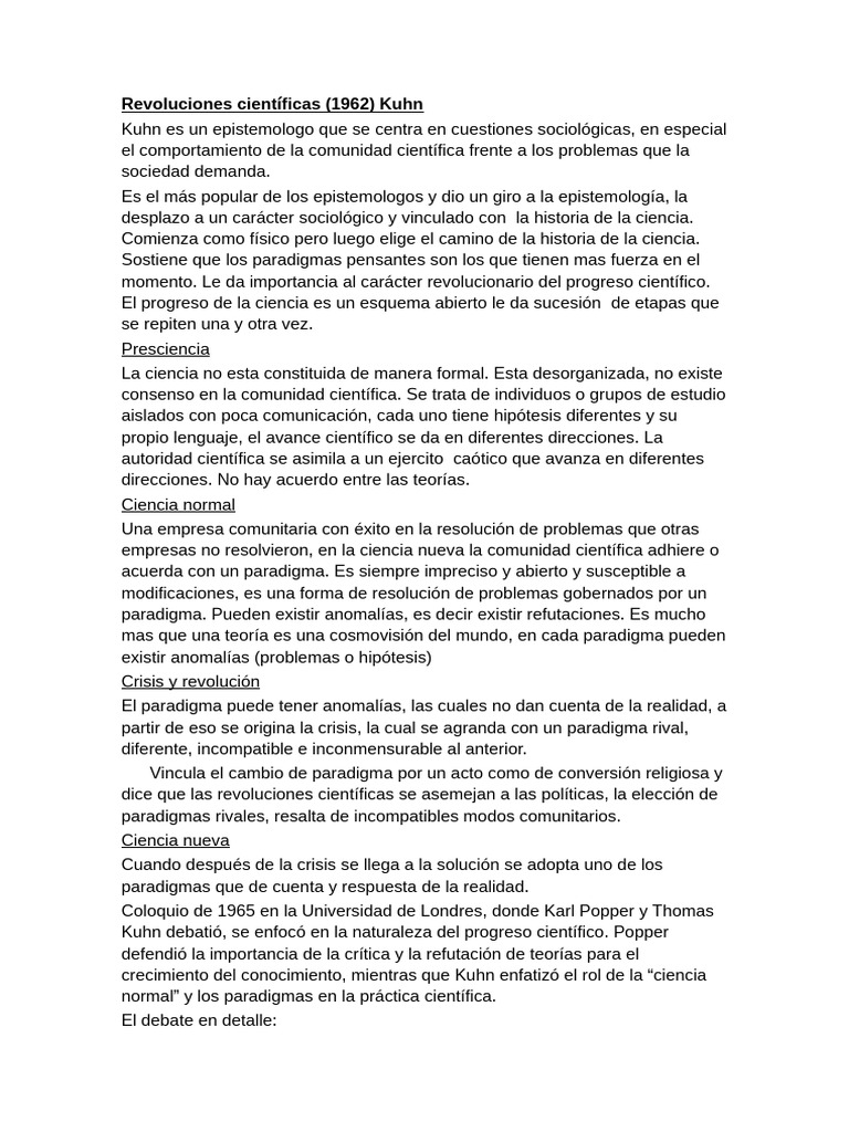 Revolución Científica | PDF | Paradigma | Karl Popper