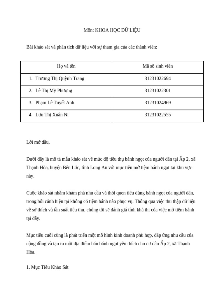 Bài Tập Nhóm Môn KHDL | PDF