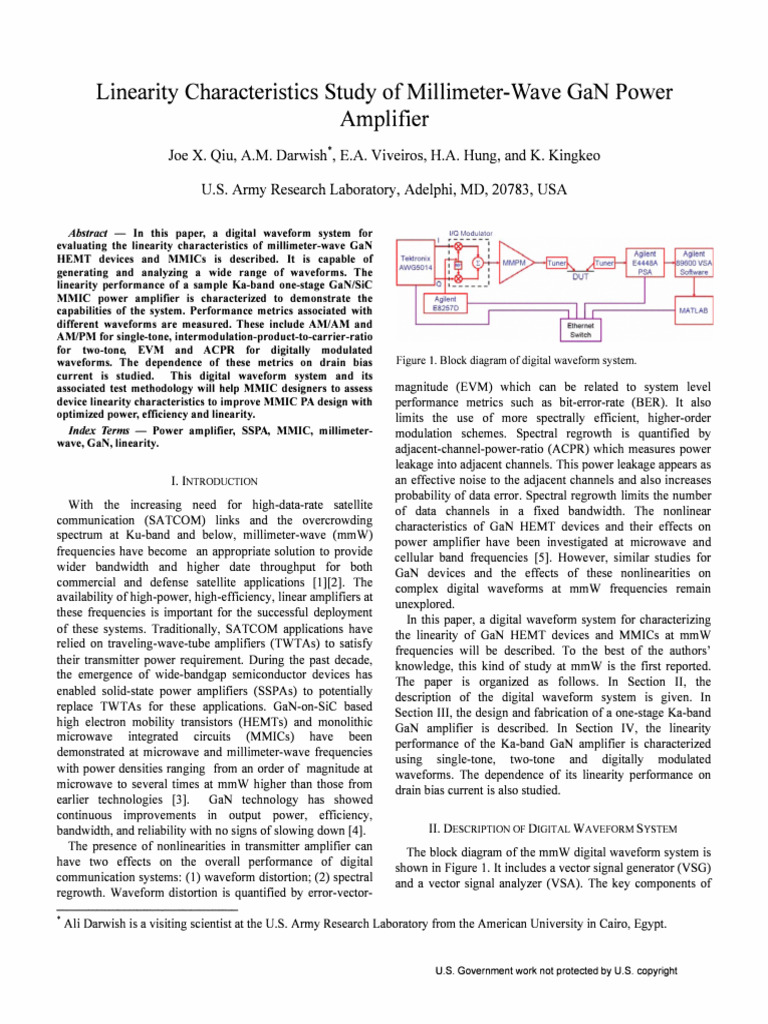 Linearity Characteristics Study of Millimeter-Wave GaN PA | PDF ...