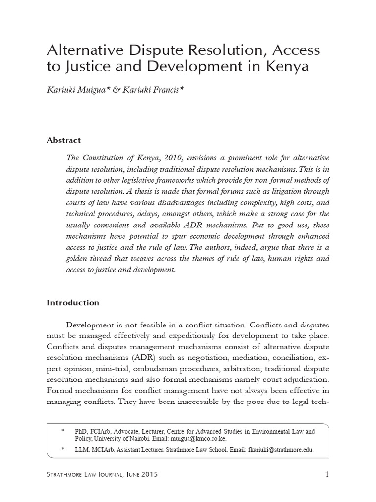 Alternative-Dispute-Resolution-Access-To-Justice-By Dr. Francis Kariuki ...