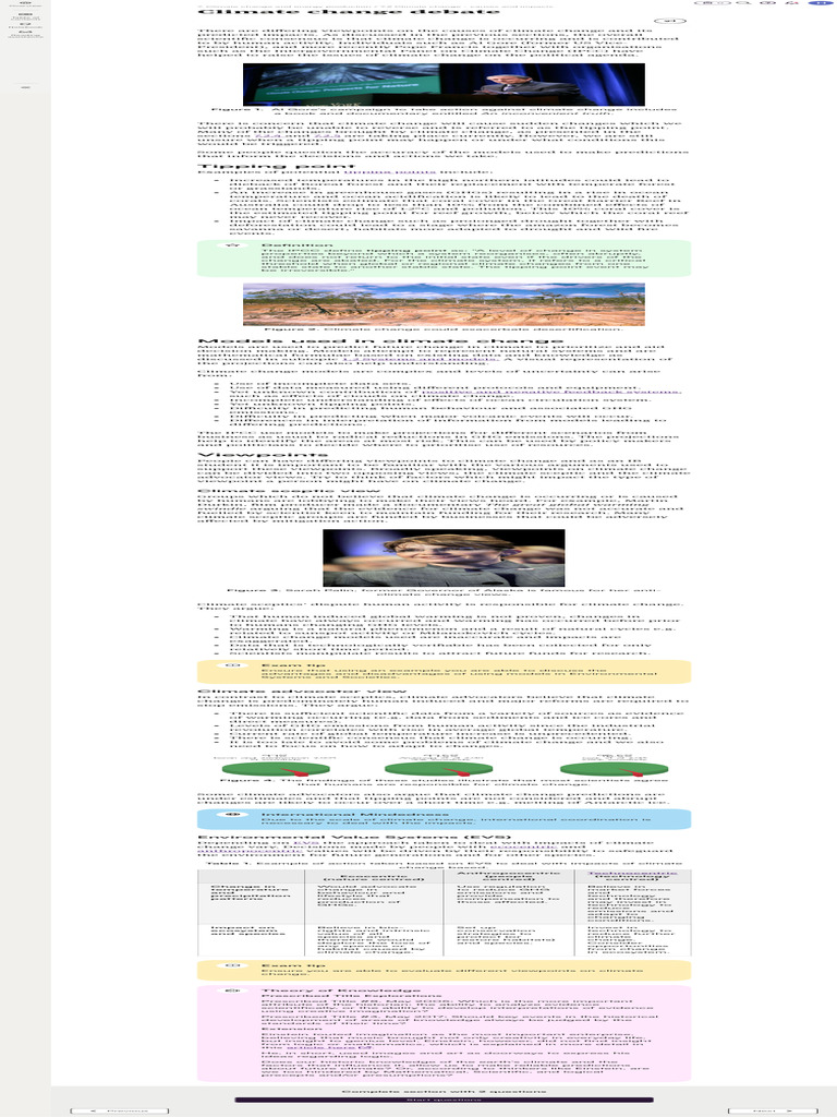 Climate Change Debate IB DP Environmental Systems and Societies FE2017 ...
