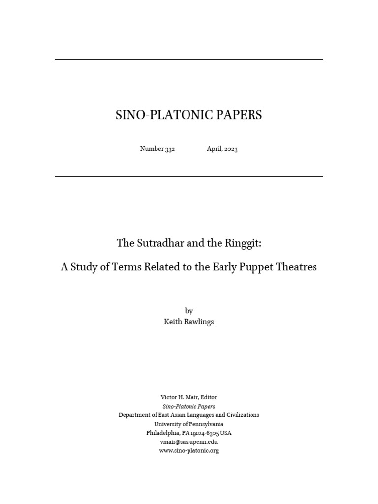 Early Puppet Theatre Terminology Study | PDF | Puppetry | Sanskrit
