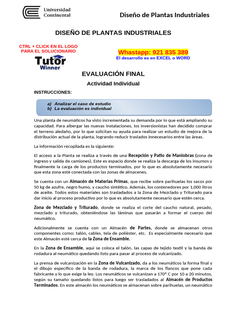 Tw-Diseño de Plantas Final (Tabla Relacional) (WSP +51 921 835 389) | PDF | Neumático | Textiles