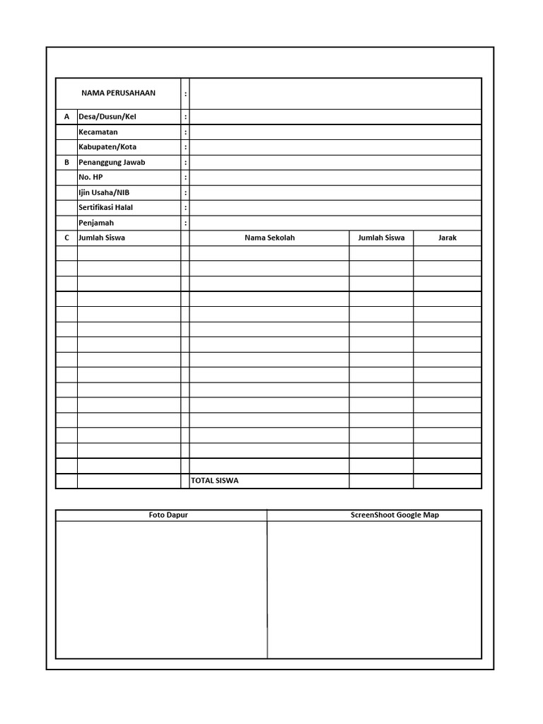 Form Makan Gratis | PDF