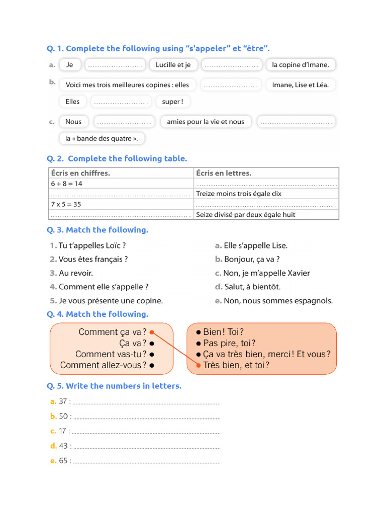 Test de Français - Leçon 1 À 4 | PDF