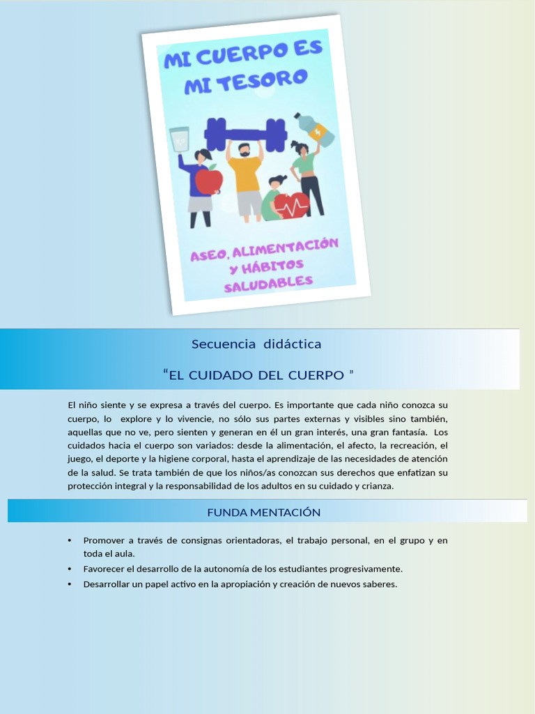 Cuidado del Cuerpo para Niños | PDF | Salón de clases | Enseñando