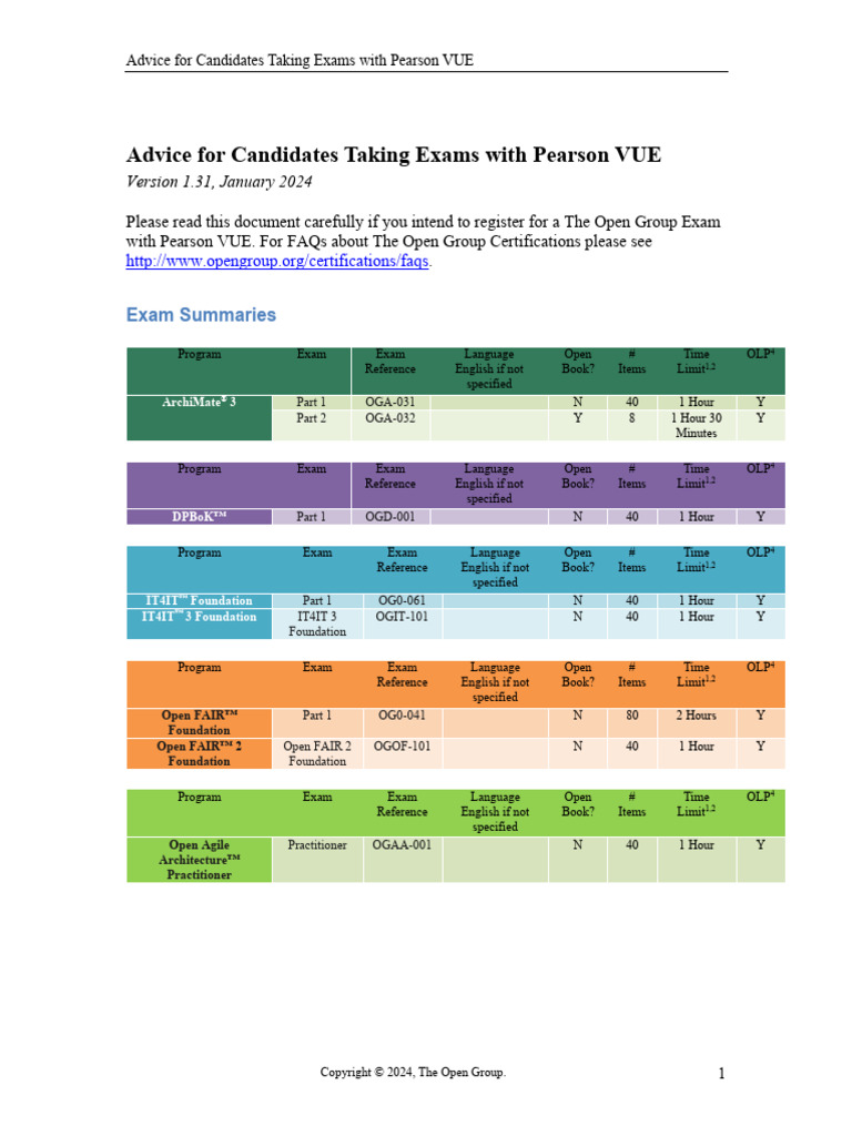 Pearson VUE Advice Sheet | PDF | Computing