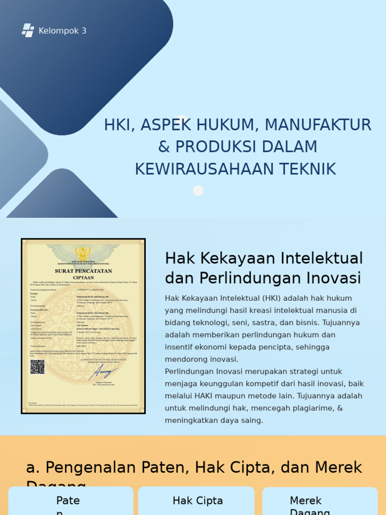 Hak Kekayaan Intelektual Dan Perlindungan Inovasi | PDF