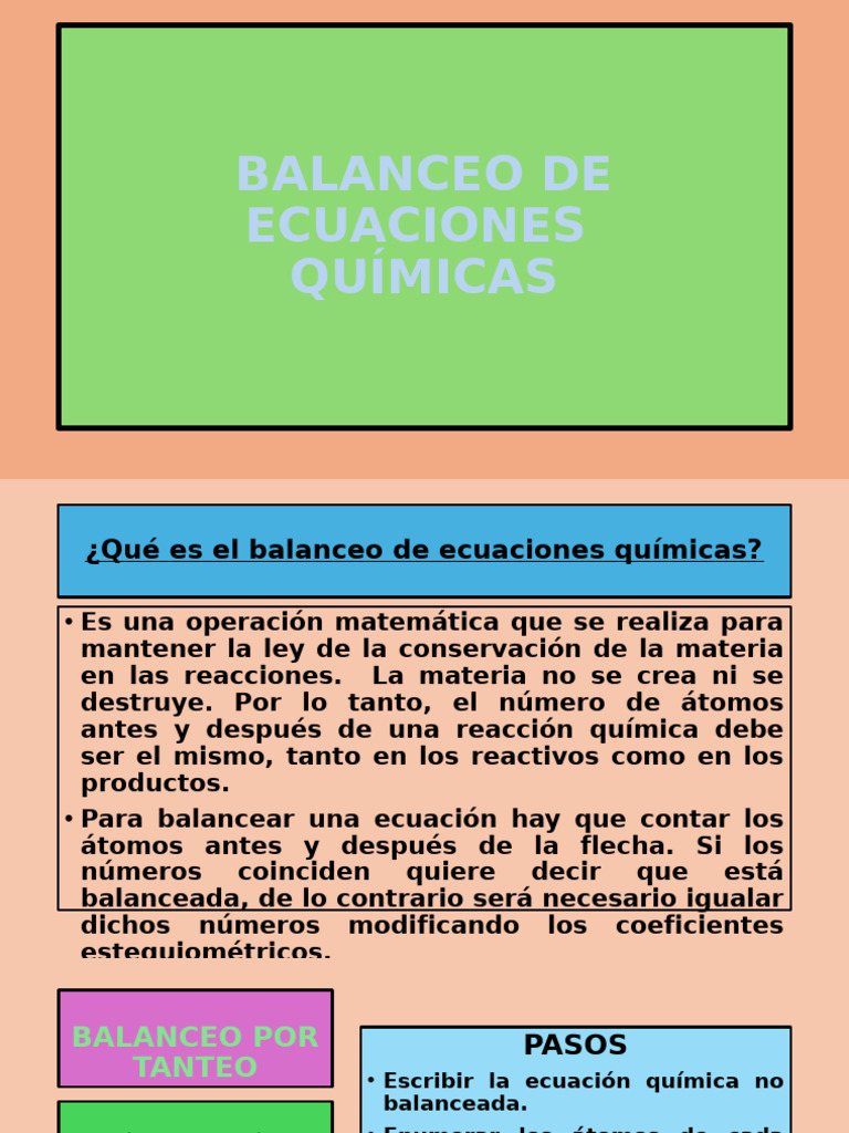 Balanceo de Ecuaciones | PDF