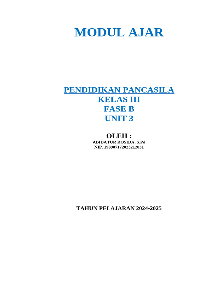 Modul Ajar Pend.pancasila 2 | PDF