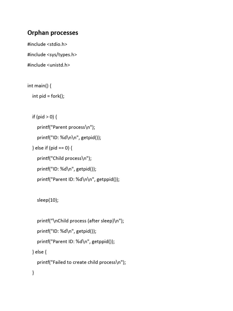 Orphan Processes | PDF