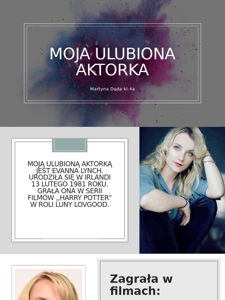 Moja Ulubiona Aktorka Evanna Lynch | PDF