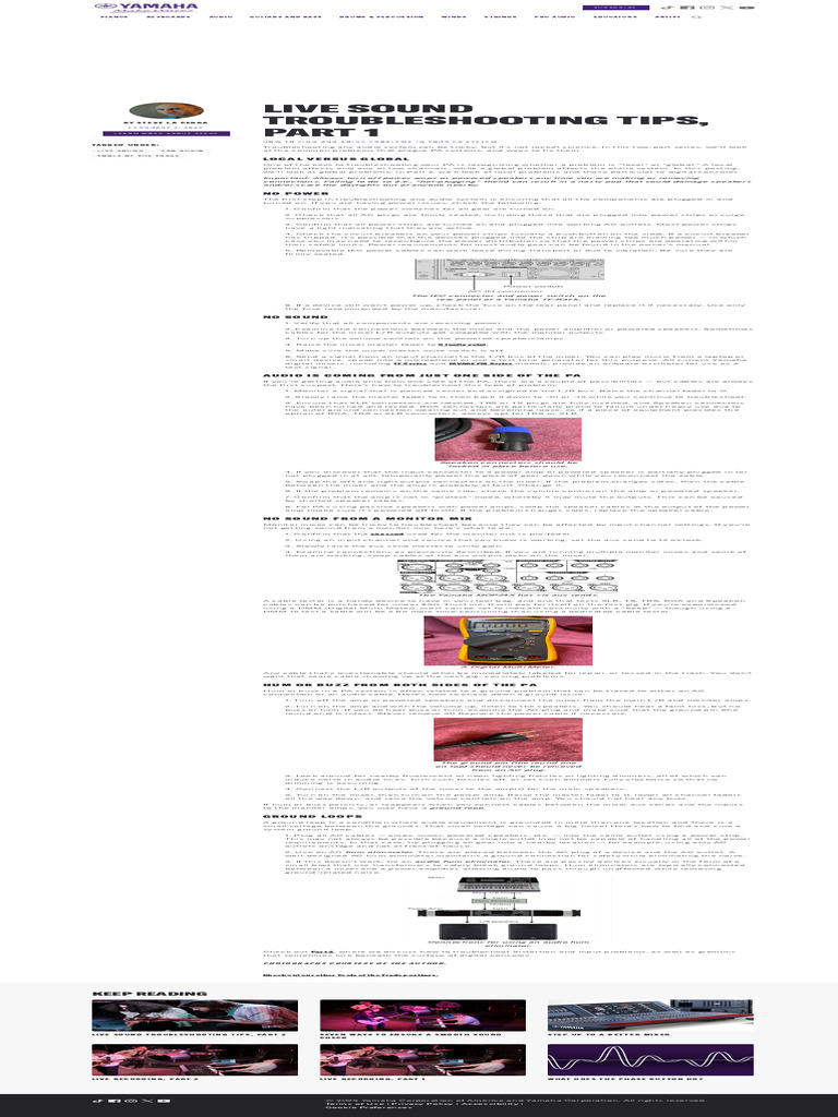 Live Sound Troubleshooting Tips, Part 1 | PDF | Amplifier | Electricity