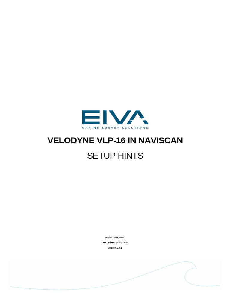 Setup Velodyne VLP-16 with NaviScan rev1.0.1 | PDF
