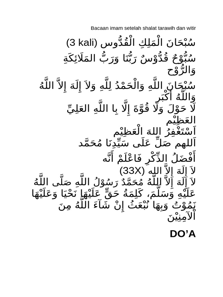 Bacaan_imam_setelah_shalat_tarawih_dan_witir[1] | PDF