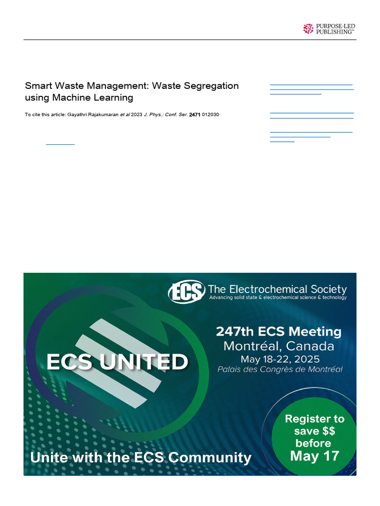 Rajakumaran 2023 J. Phys. Conf. Ser. 2471 012030 | PDF | Waste ...
