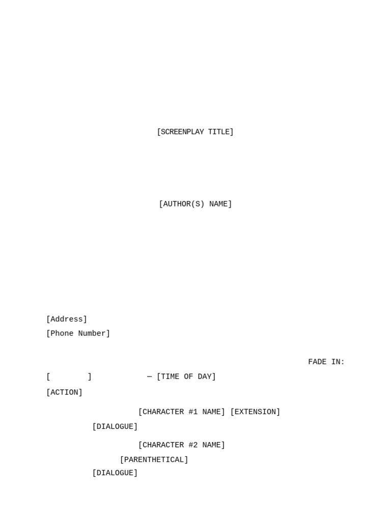 StudioBinder Word Screenwriting Template | PDF