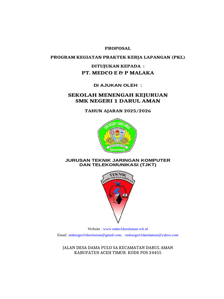 Proposal PKL SMK | PDF
