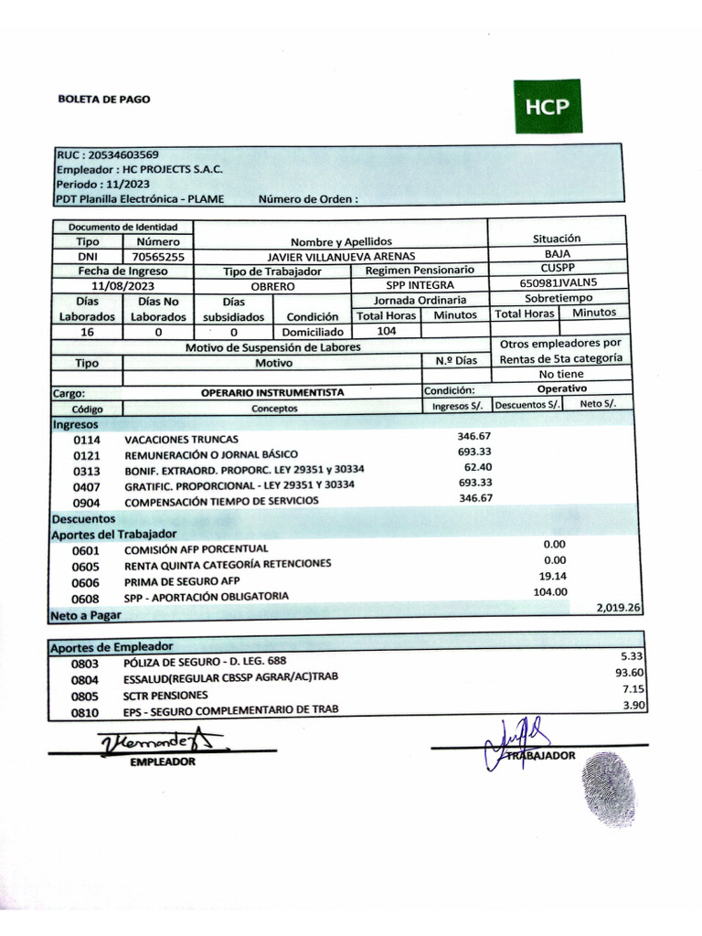 Boleta Noviembre | PDF