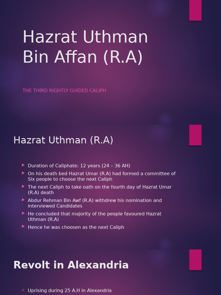 Hazrat Usman (R.a) Caliphate-20221128-WA0002. | PDF | Umar | Ali
