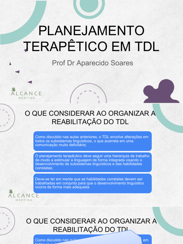 Planejamento Terapeutico Tdl-2024 | PDF | Palavra | Fonema