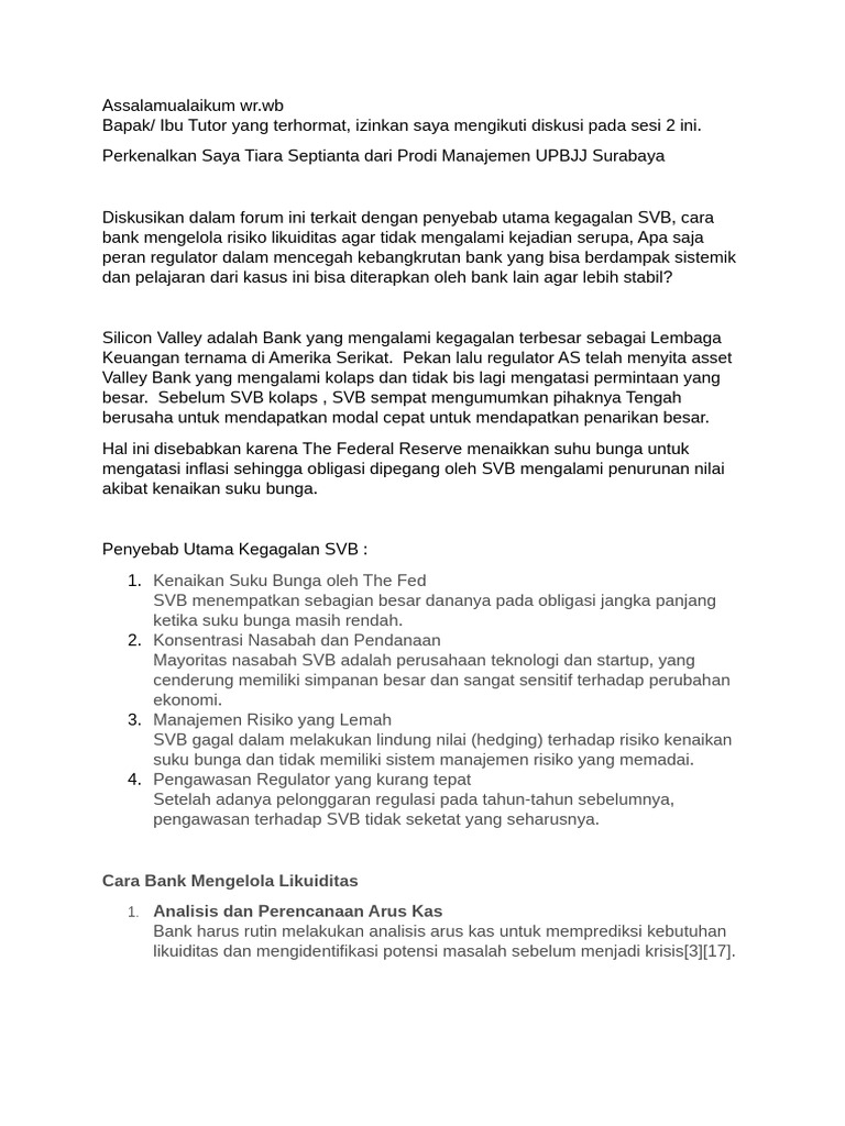 Diskusi II SVB | PDF