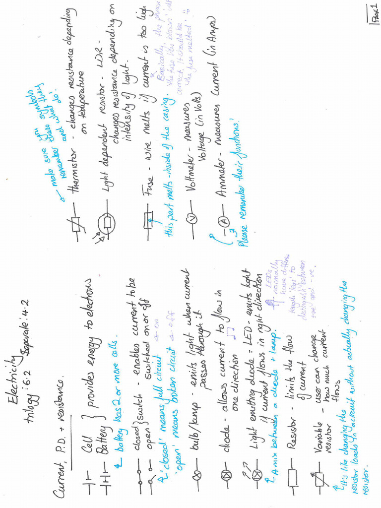 Electricty Revision Notes | PDF