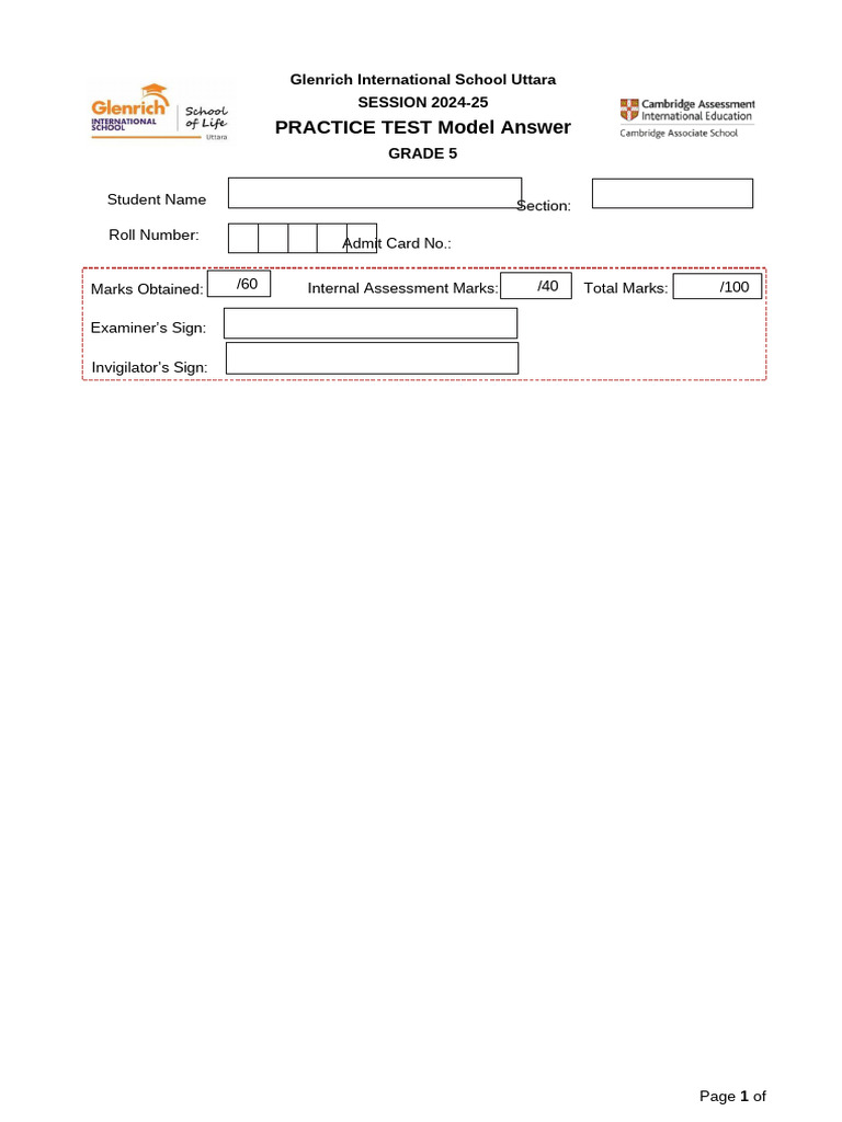 Model Answer - 1 | PDF