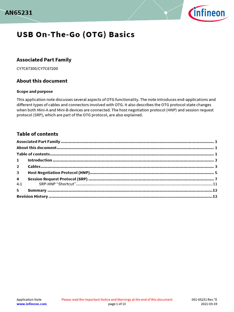 Infineon AN65231 USB On The Go (OTG) Basics ApplicationNotes v02 00 en ...