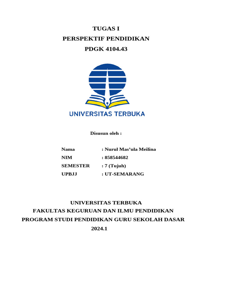 Tugas 1 Perspektif Pendidikan Nurul Mas'ula | PDF