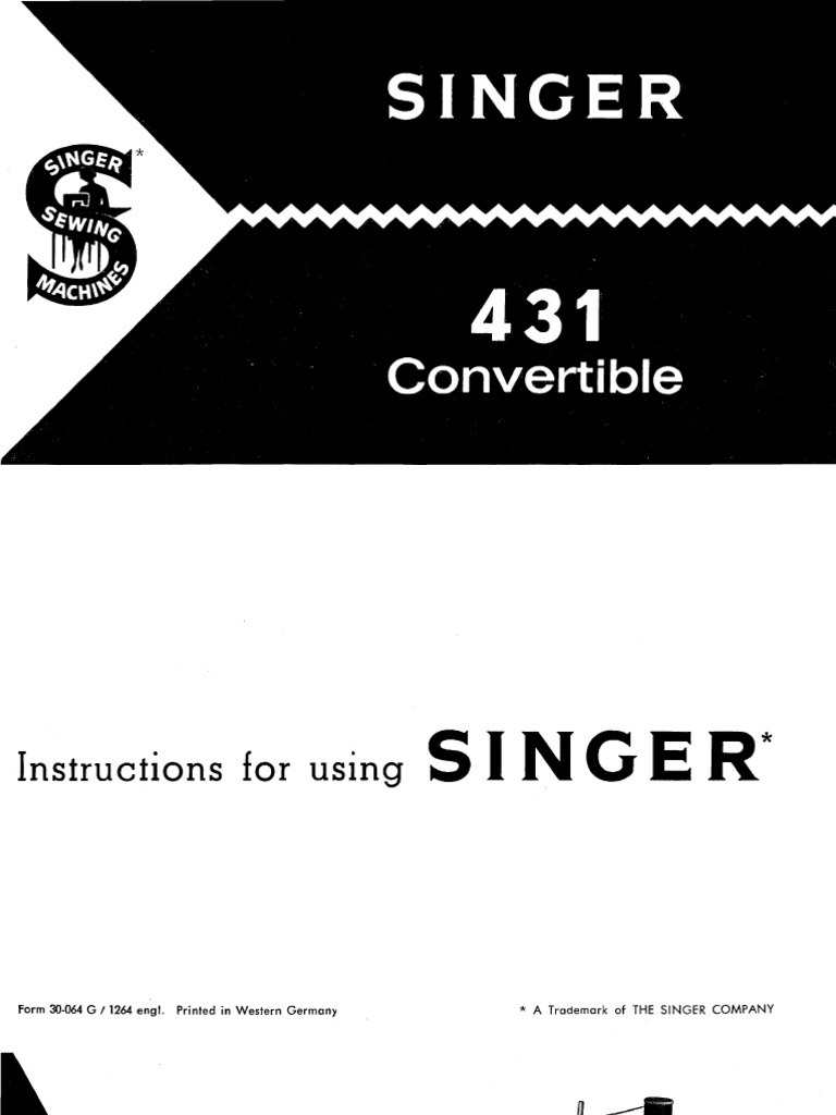 Singer 431G Sewing Machine Manual | PDF | Sewing Machine | Seam (Sewing)