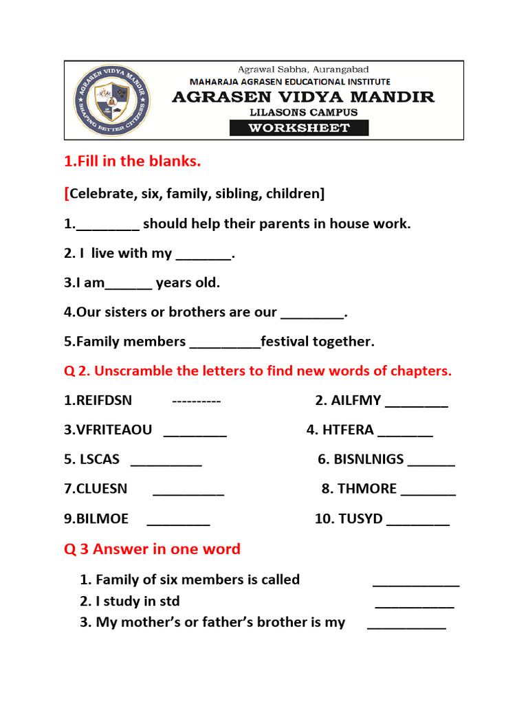 Worksheet Evs Pdf