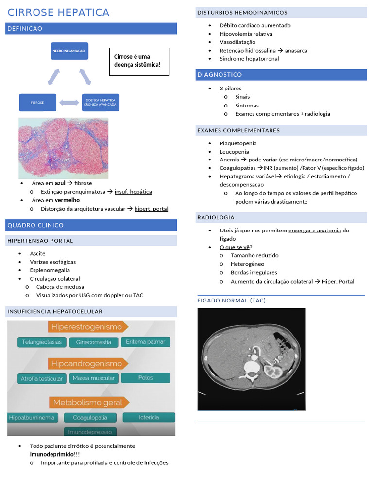Cópia de Cirrose Hepatica | PDF | Cirrose | Fígado